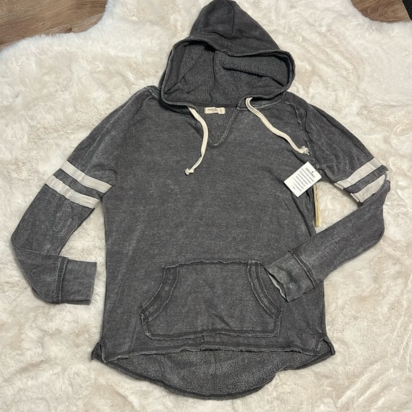 Ocean Drive | Tops | Ocean Drive Burnout Fleece Varsity Stripe Sleeve ...